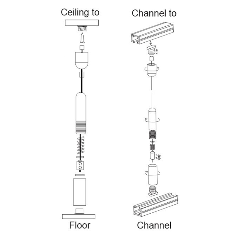 Floor to Ceiling Channel System Kit (Channel to Channel) – Dilo ...