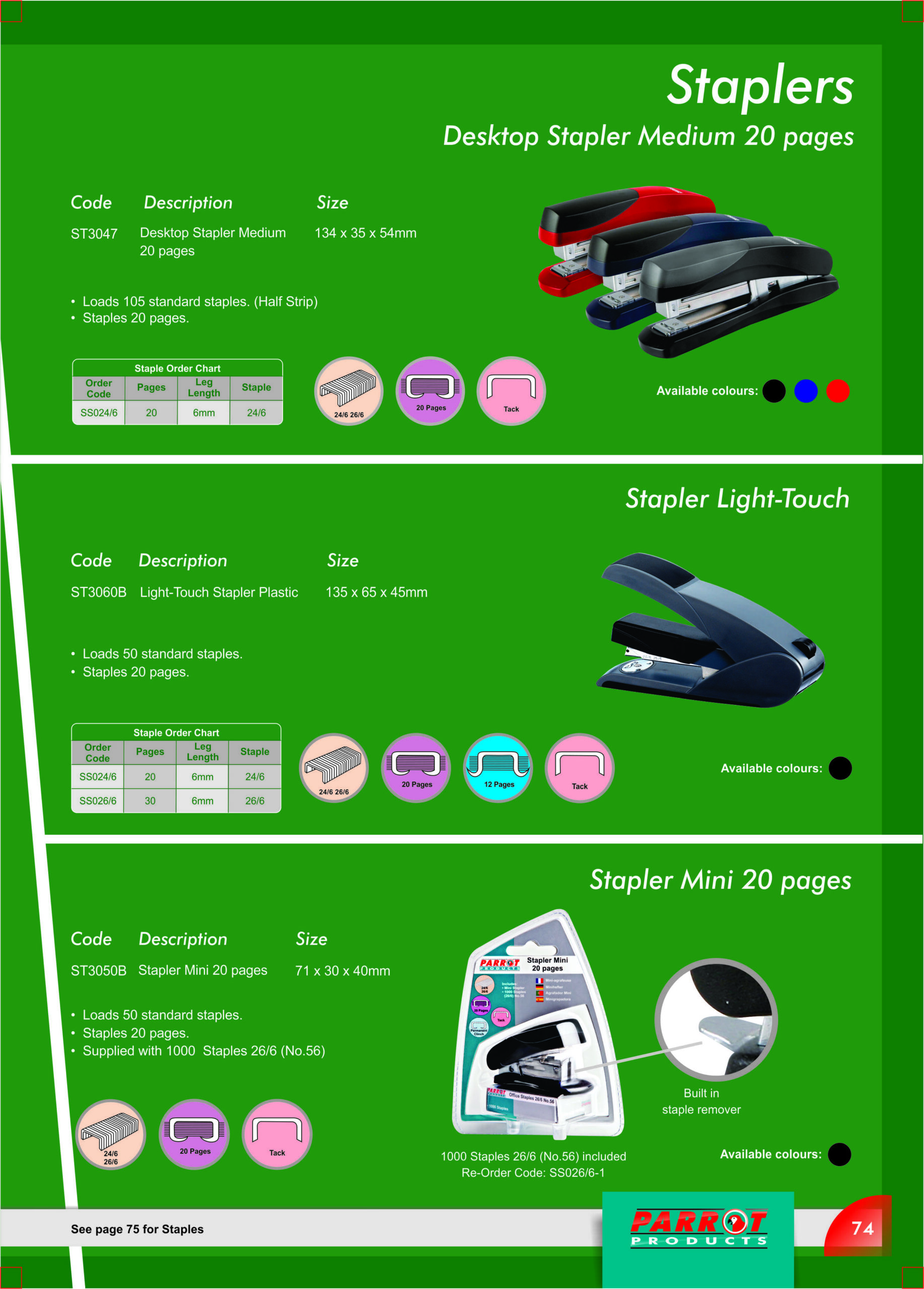 Light Touch Plastic Stapler 105*(24/6 26/6) Black – Dilo Distributors ...